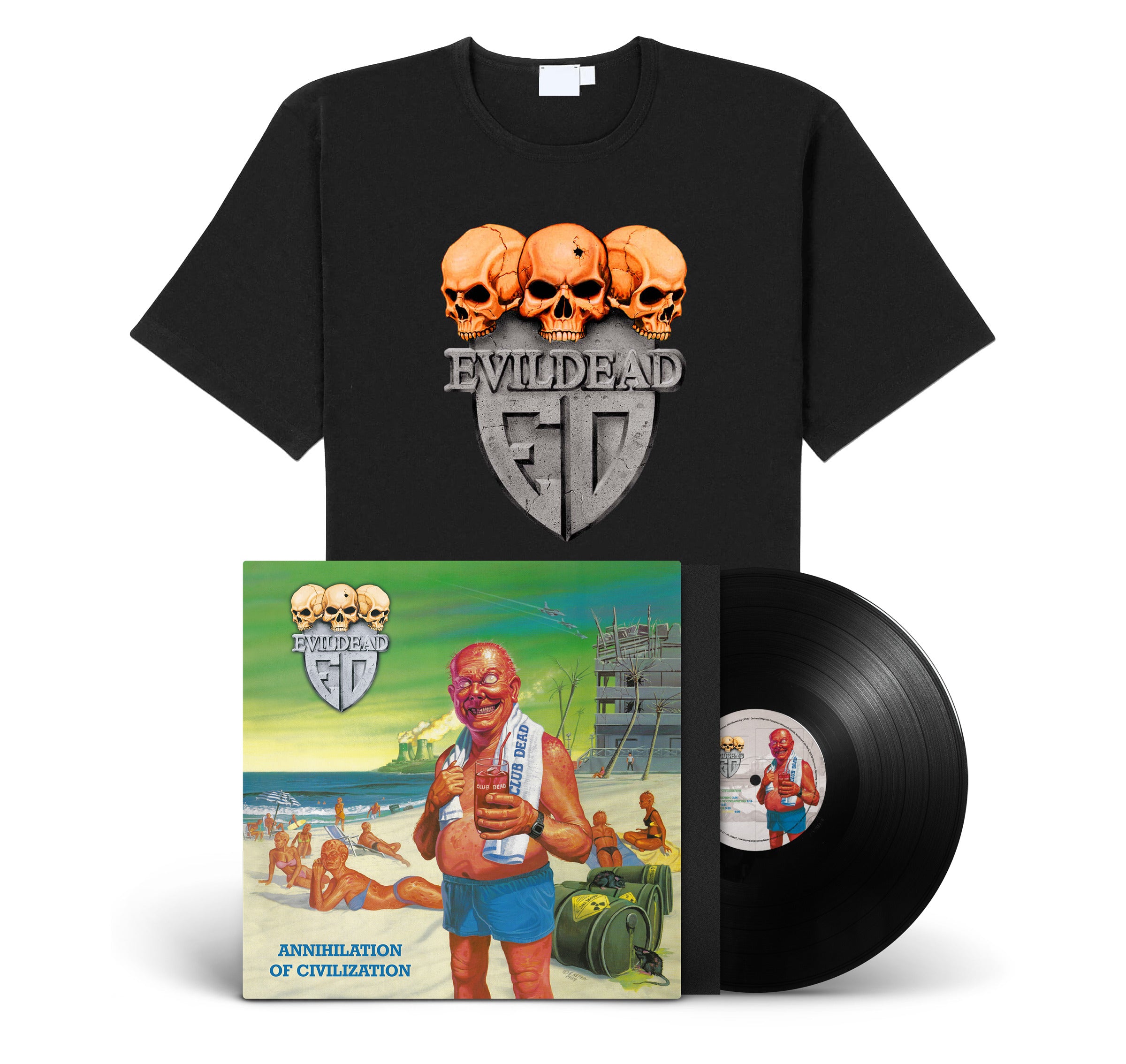 Evildead "Annihilation Of Civilization" LP-Shirt-Bundle "Skulls" (blac ...